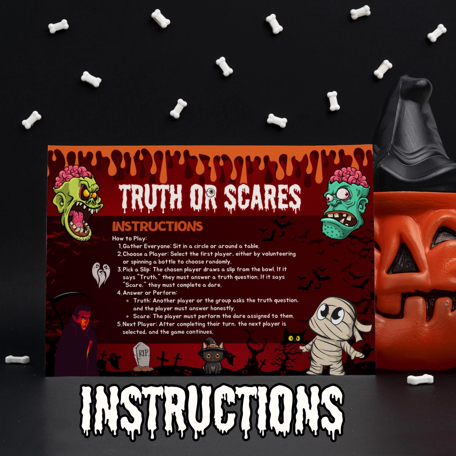 Halloween Truth or Scare Game | Spooky Fun With Printable Truths ...