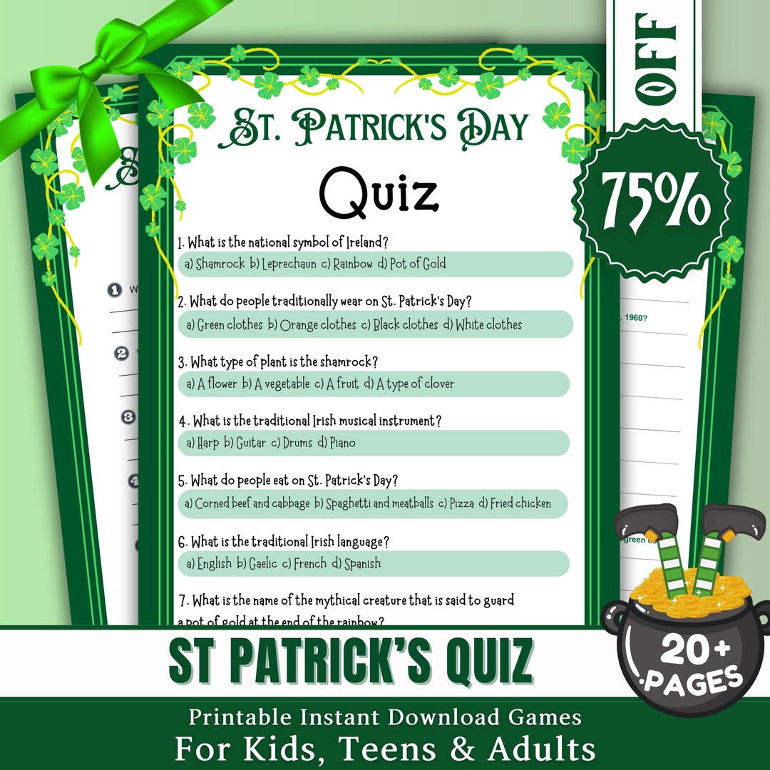 St. Patrick's Day Trivia Quiz | Fun Engaging Irish-themed Game for Kids ...