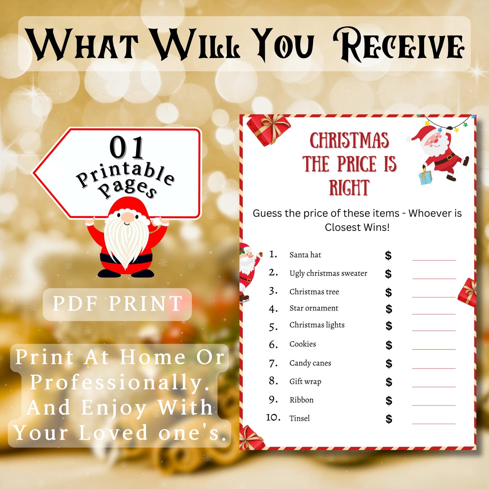 Christmas the Price is Right Game, Christmas Printable Holiday Party ...
