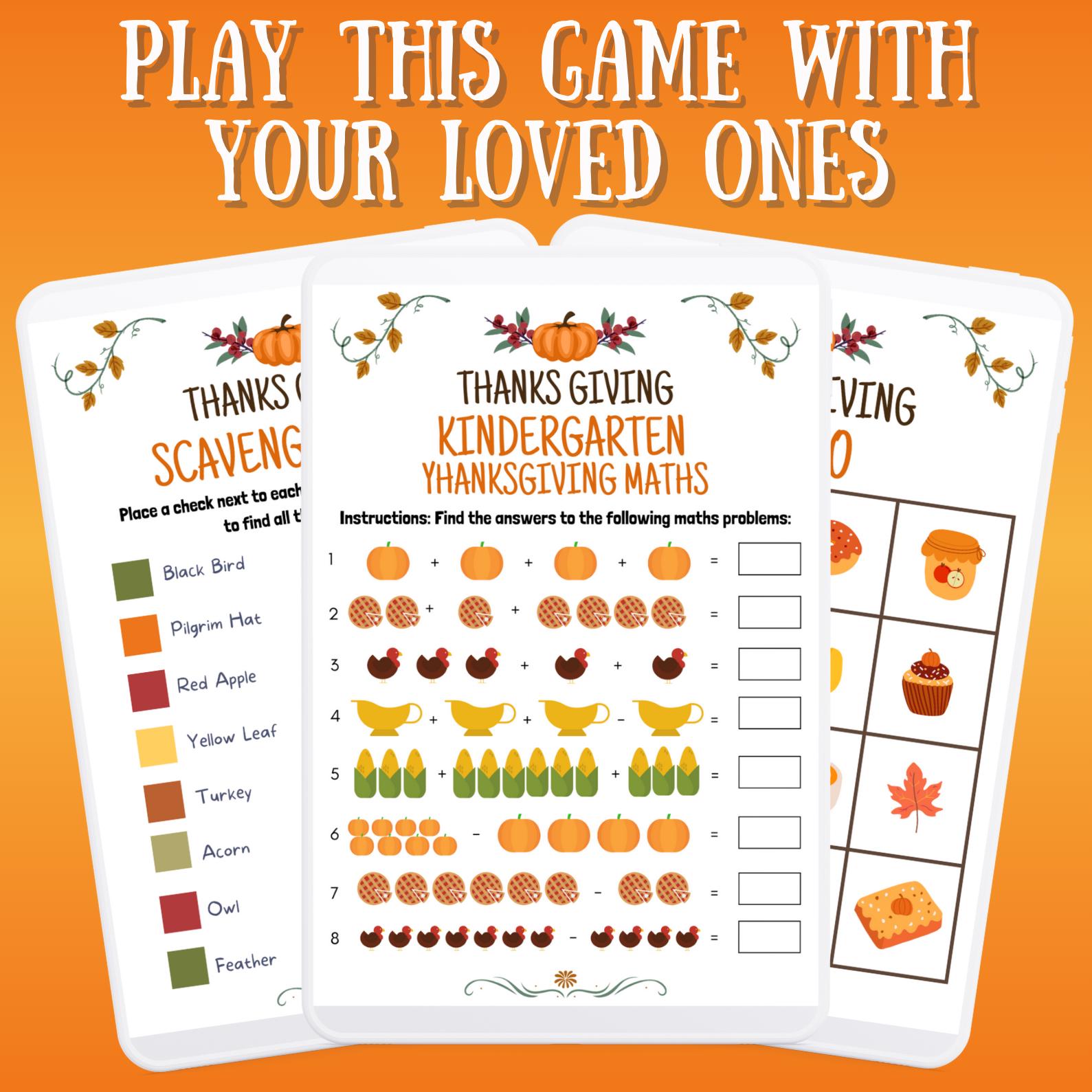 Thanksgiving Mega Game Bundle 200 Printable Pages Activities for Kids ...