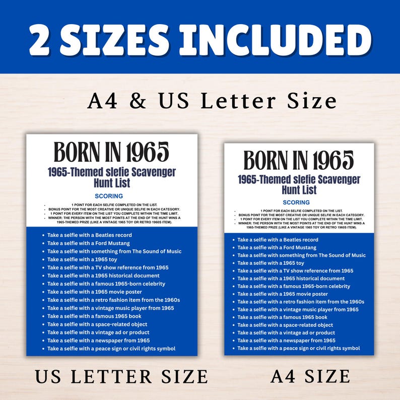 60th Birthday Games Bundle, Born in 1965 Party Games, Fun Printable ...