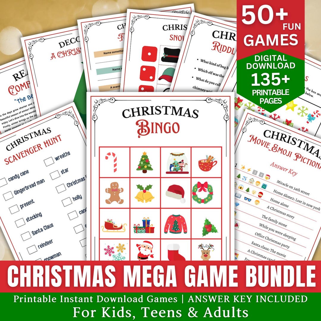 50+ Christmas Games Bundle, Christmas Party Games, School Christmas ...
