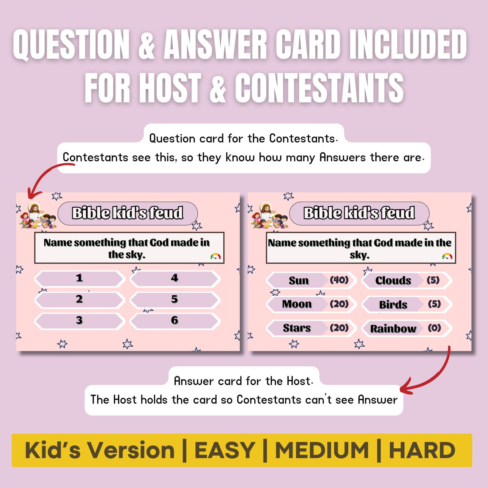 Bible Family Feud Game for Kids – 300+ Printable Cards | Christian ...