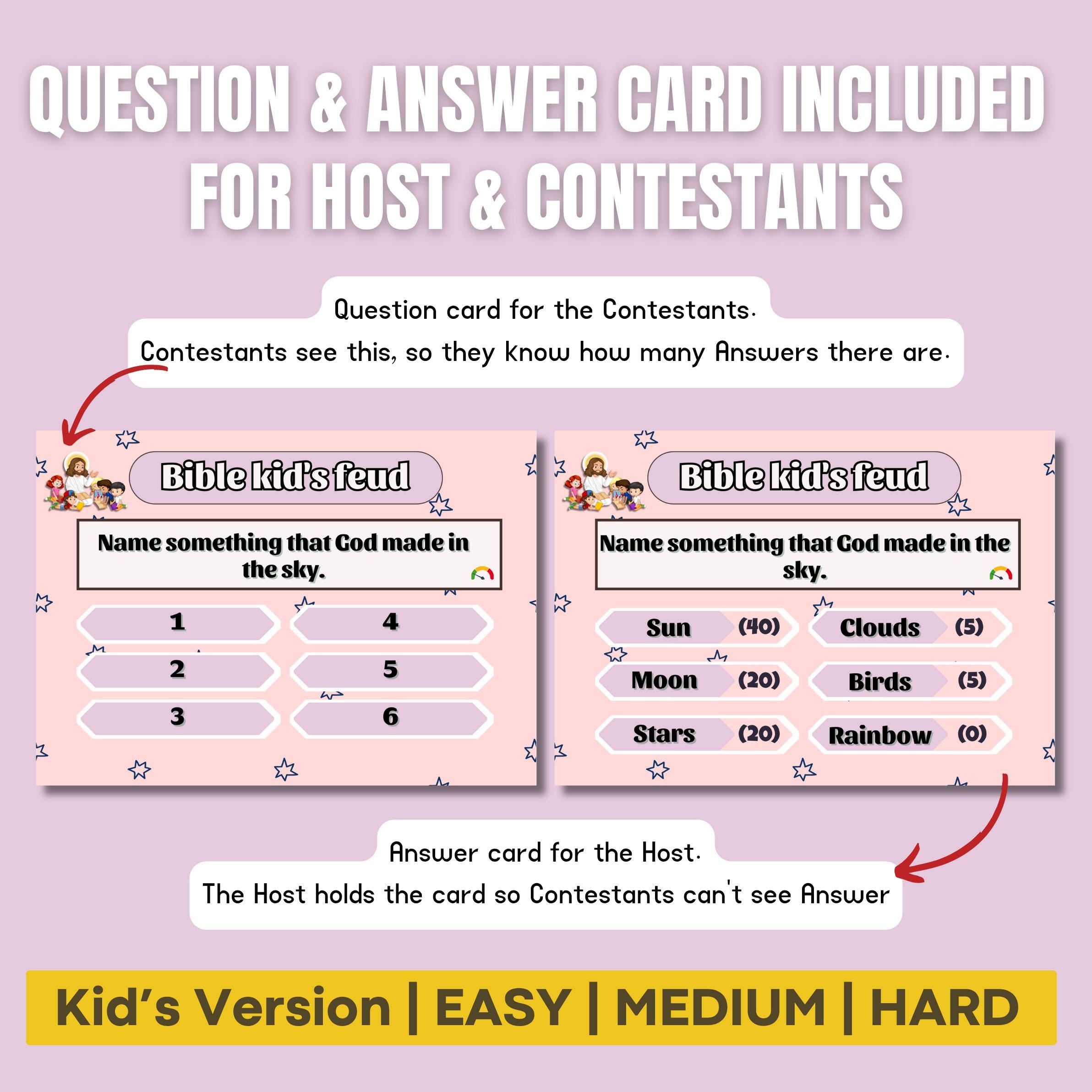 Bible Family Feud Game for Kids – 300+ Printable Cards | Christian ...