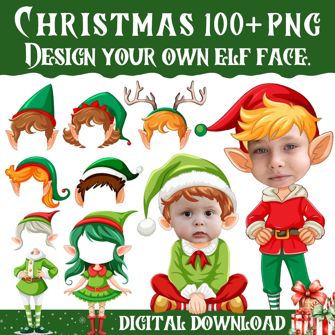 100+ Christmas Add Your Own Photo Elf Yourself PNG Bundle | DIY Elf ...
