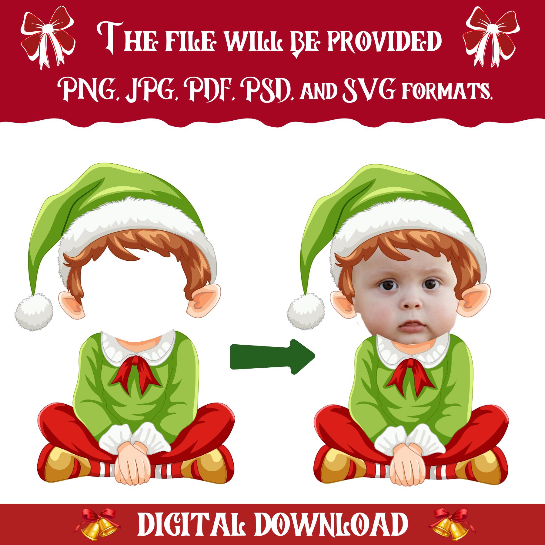50+ Christmas Add Your Own Photo Face, DIY Elf Yourself PNG Bundle, Elf ...