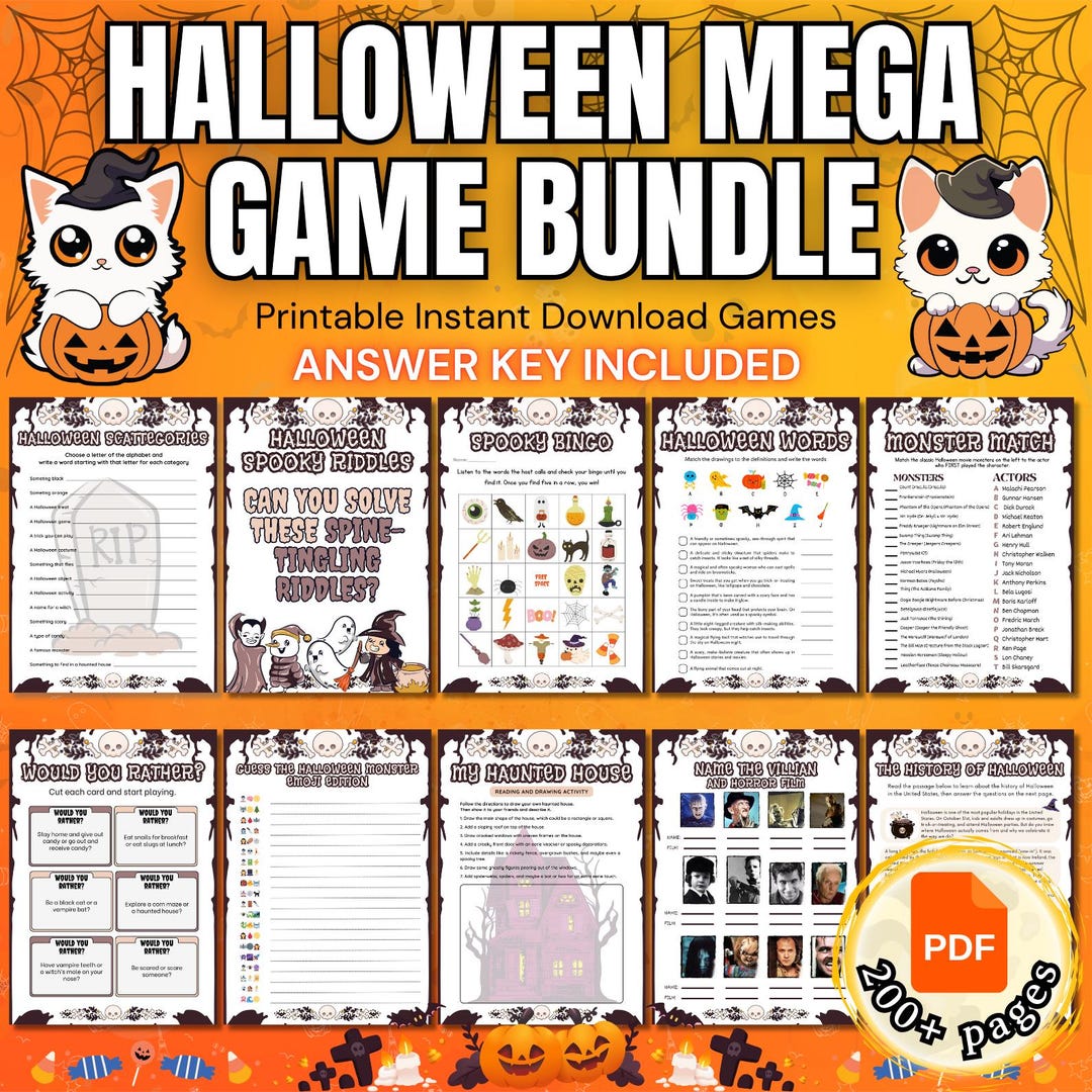 Halloween Printable 200+ Game Bundle | Halloween Party Games ...
