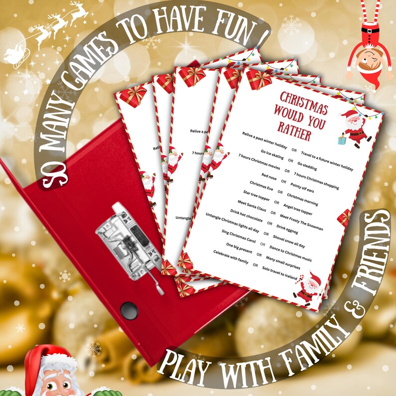 Christmas Would You Rather Game, Christmas Printable Questions Game for ...