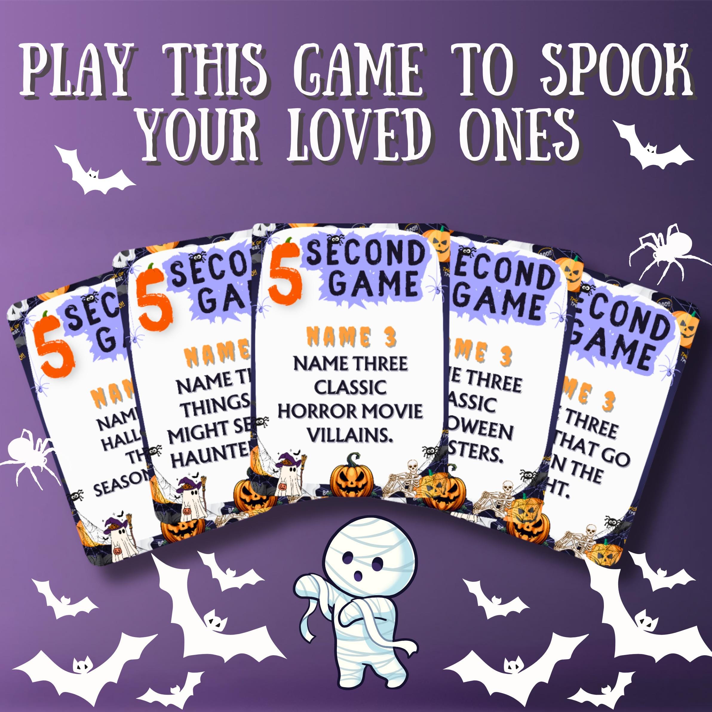 120+ Halloween 5-second Game Cards | Exciting Spooky Trivia Challenge ...
