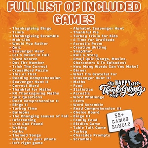 Thanksgiving Mega Game Bundle | 200+ Printable Pages | Activities for ...