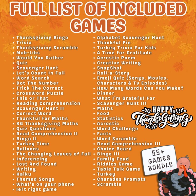 Thanksgiving Mega Game Bundle | 200+ Printable Pages | Activities for ...