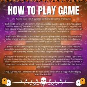 Halloween Family Feud, Printable Family Feud, Fun Feud Game, Group Game ...