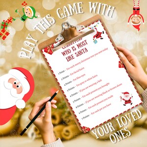 Who is Most Like Santa Game, Christmas Festive Printable Santa Game for ...