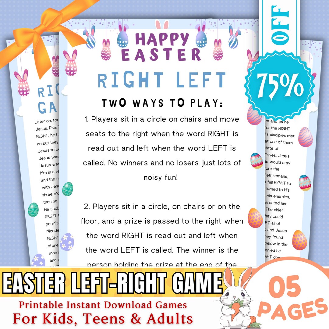 Easter Left Right Game | Pass the Prize Story Game | Fun Easter Party ...
