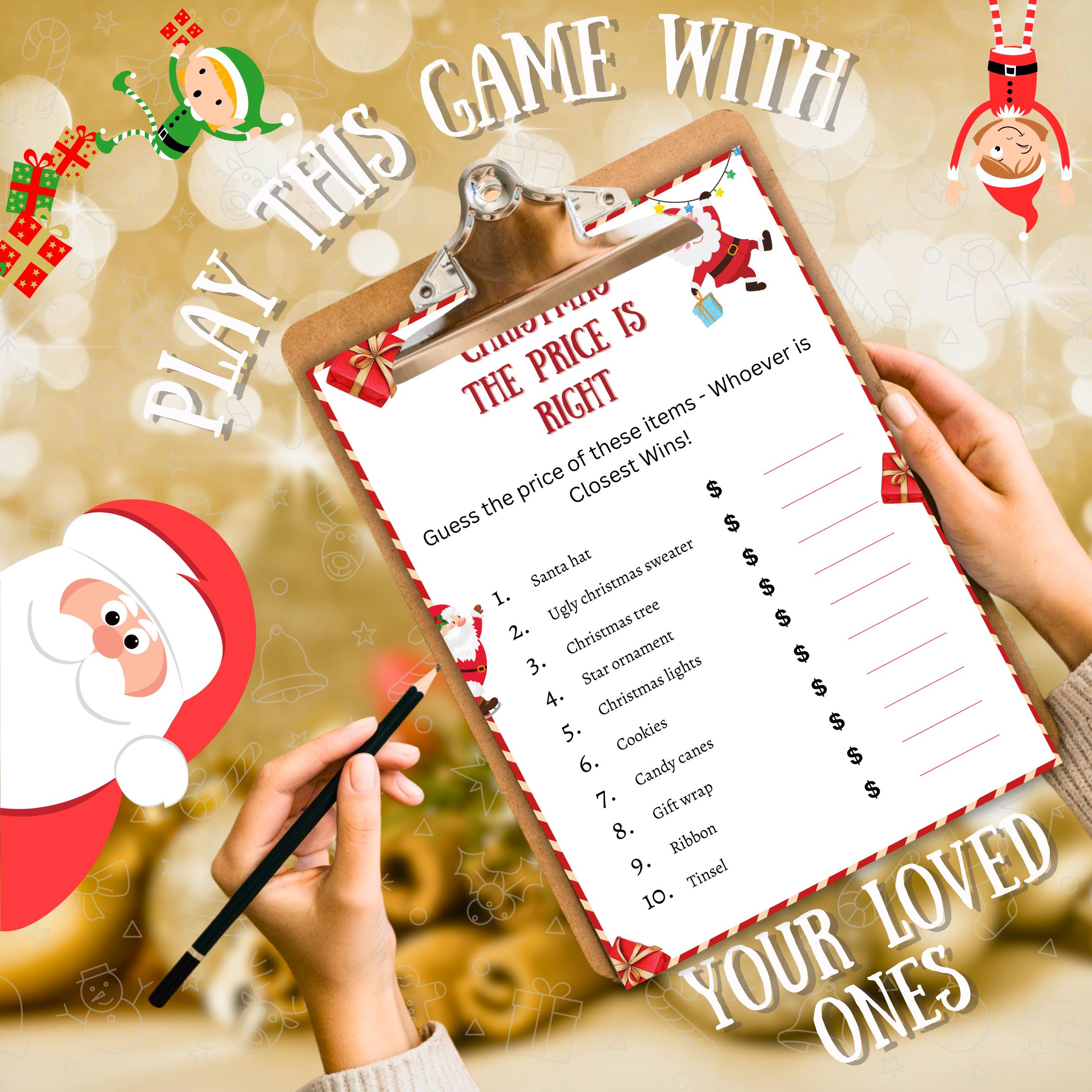 Christmas the Price is Right Game, Christmas Printable Holiday Party ...