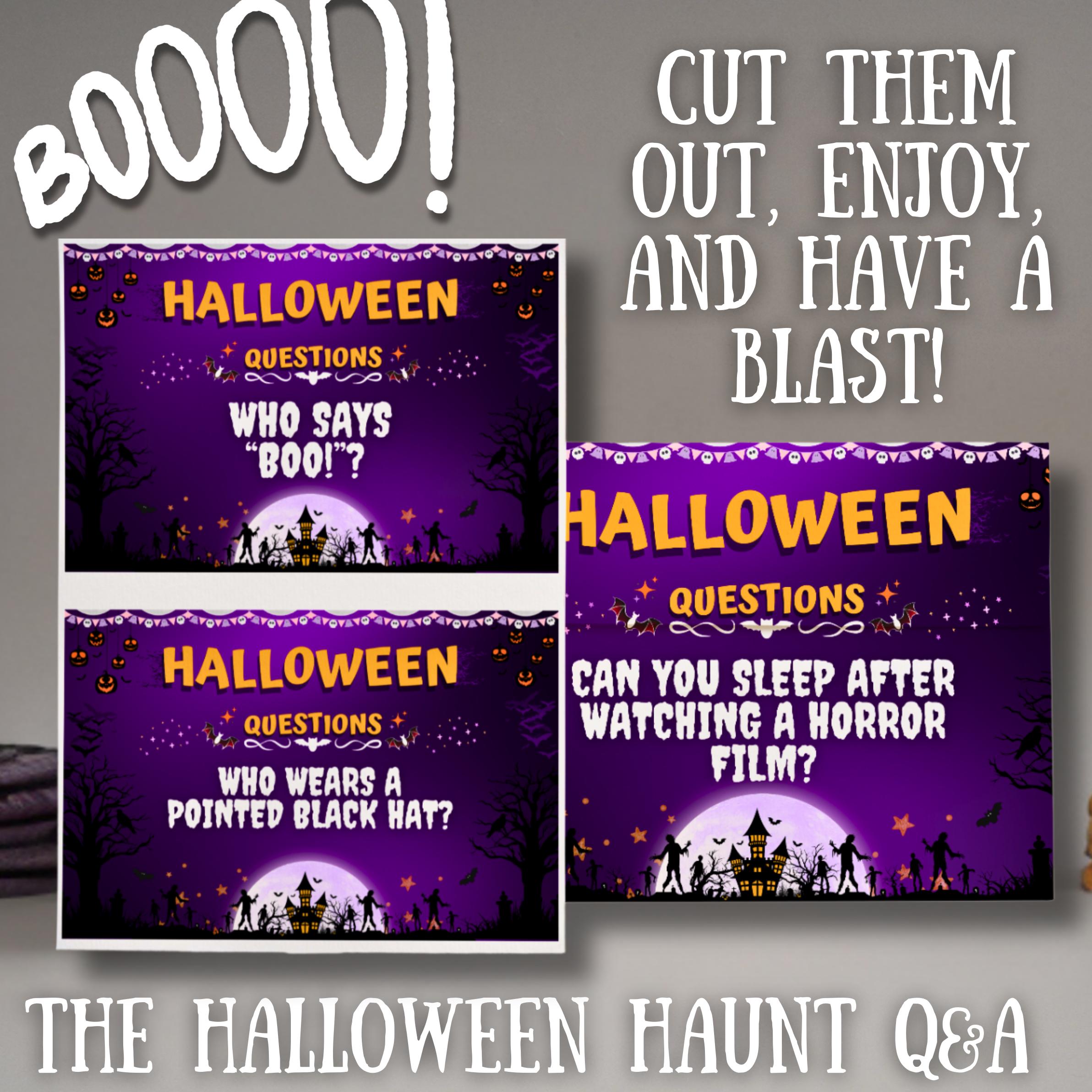 Halloween Haunt Questions Game | 64+ Spooky Trivia Cards | Fun ...