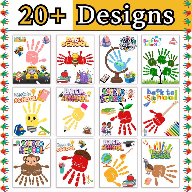 Back to School Handprint Craft Printable | First Day of School Activity ...