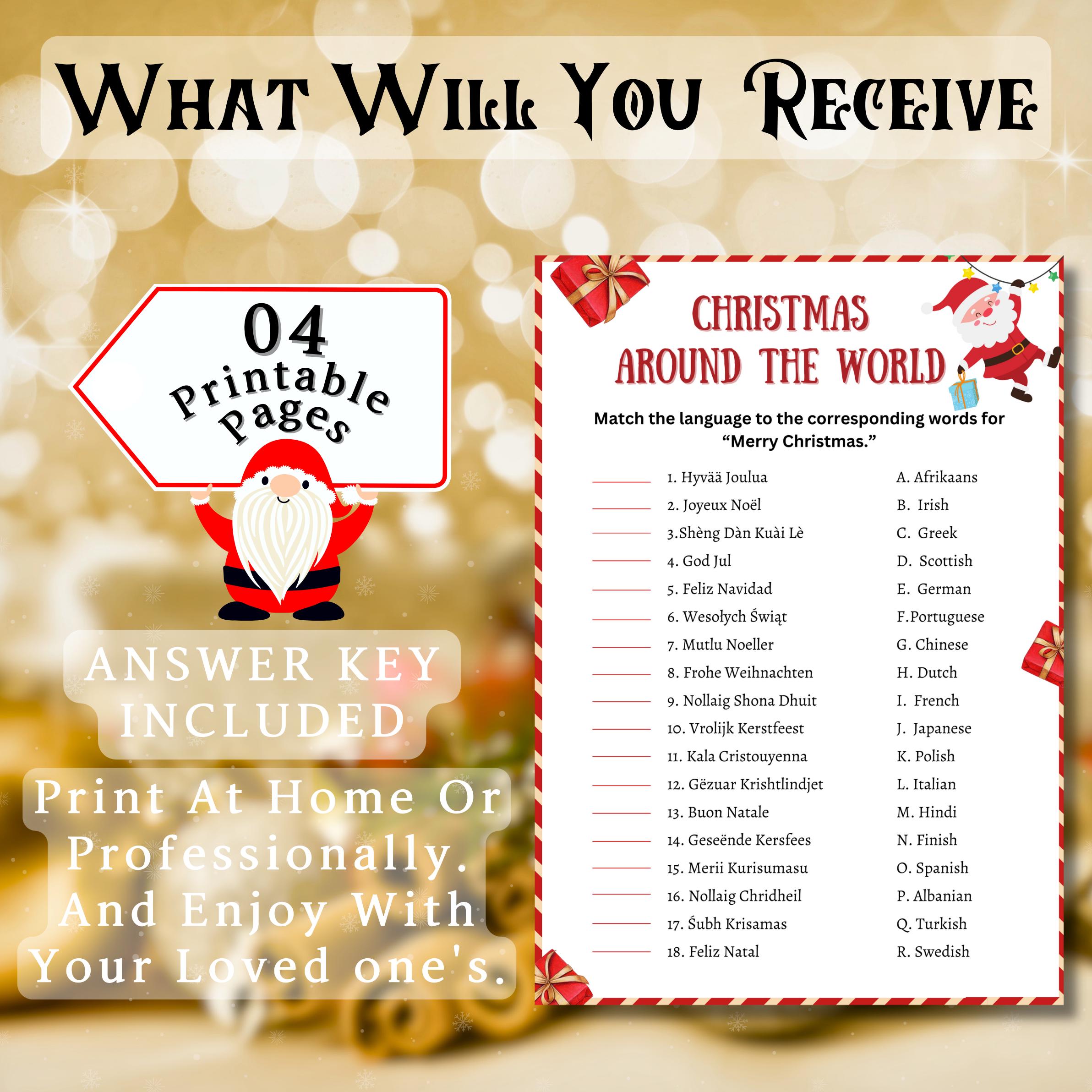Christmas Around the World Game, Christmas Printable Game for Kids ...