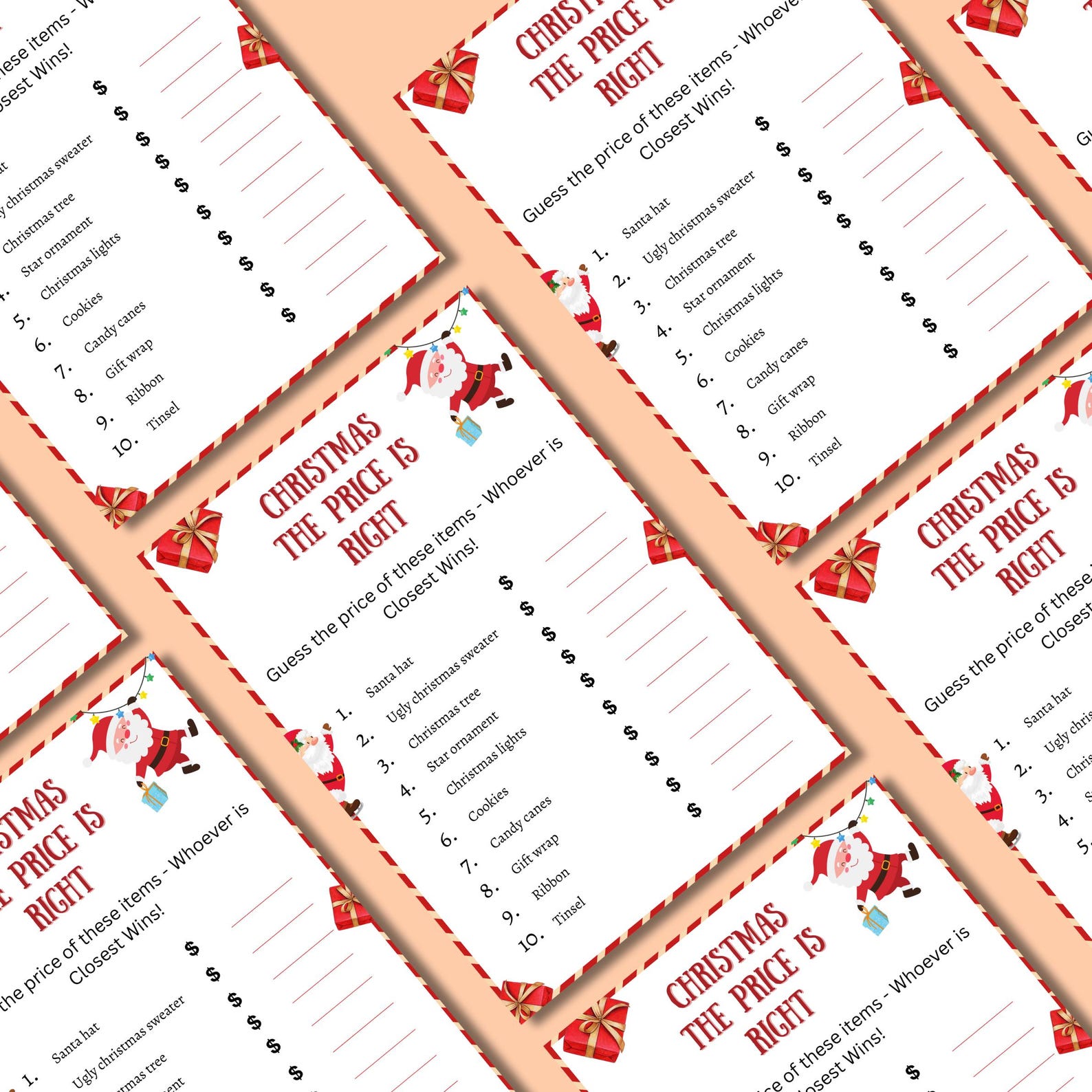 Christmas the Price is Right Game, Christmas Printable Holiday Party ...