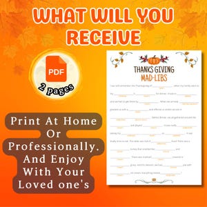 Thanksgiving Mad Libs | Fall Story Fill-in-the-blanks Game | Fun ...