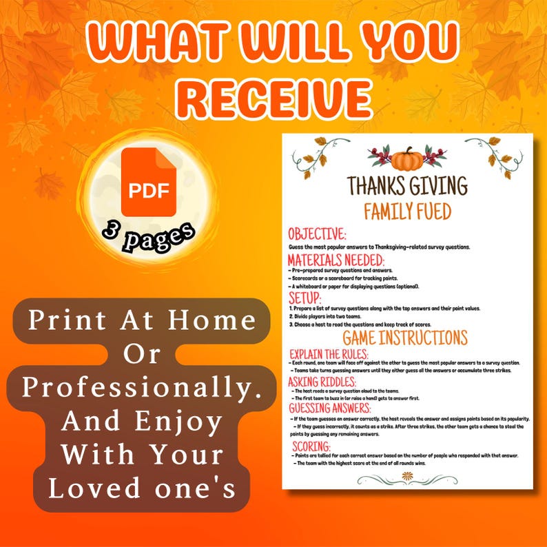 Thanksgiving Friendly Family Feud, Thanksgiving Party Game, Trivia ...