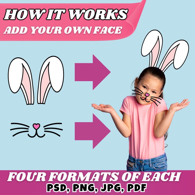 Easter Face Cutout Clipart | Add Your Own Photo | 285+ PNG & PSD Files ...