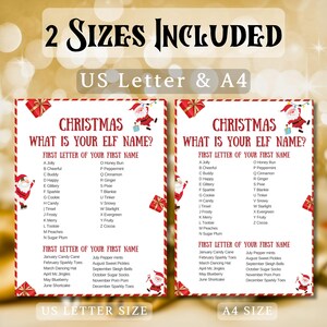What's Your Elf Name, Christmas Dinner Game, Printable Game for ...