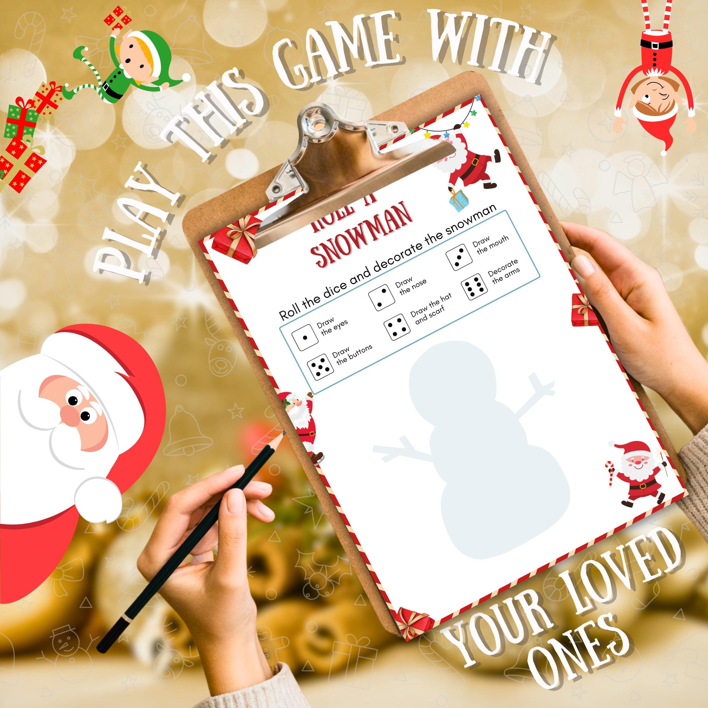 Roll A Christmas Printable Game, Christmas Dice Game for Kid & Adults ...