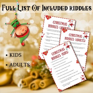 Christmas Riddle Game, Christmas Printable Game for Kids & Adults ...