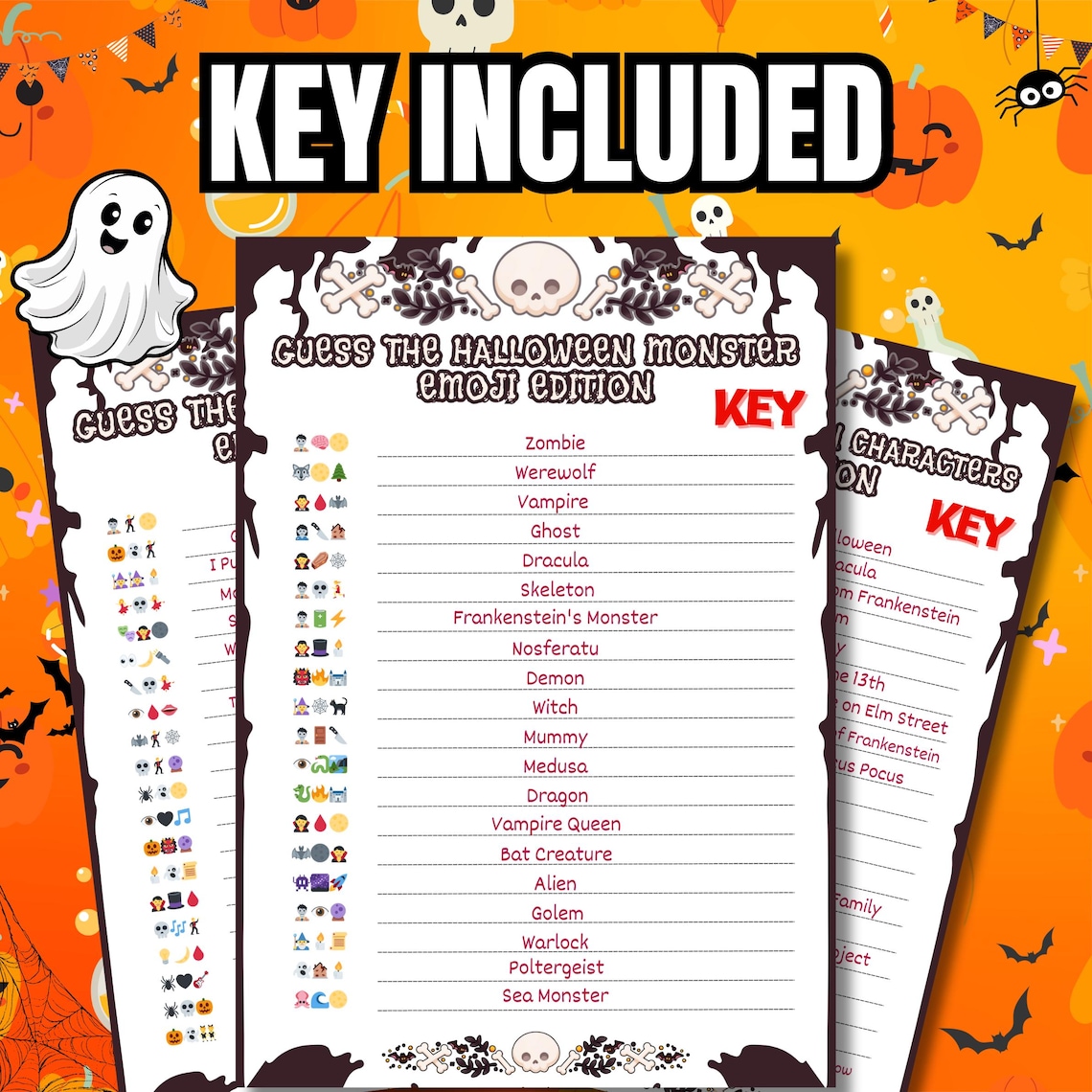 Halloween Emoji Pictionary Game | Emoji Challenges | Includes Guess the Horror Movies, Halloween ...