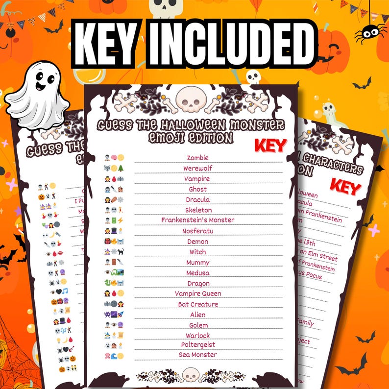 Halloween Emoji Pictionary Game | Emoji Challenges | Includes Guess the ...