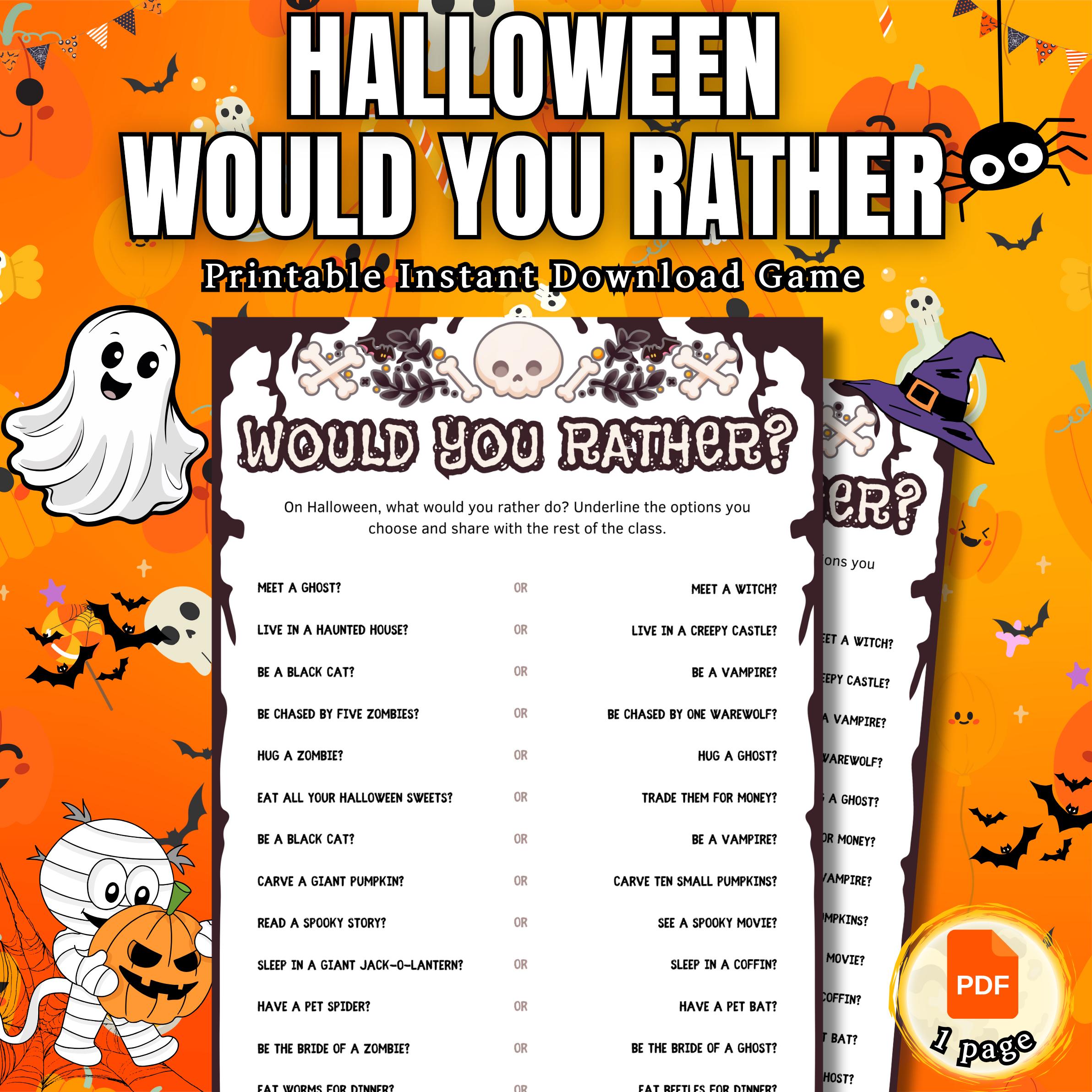 Halloween Would You Rather Game | Fun & Spooky Questions for All Ages ...