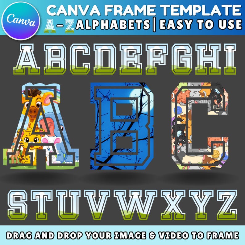 Doodle Alphabet Canva Template | Transparent Hand-drawn Letters ...