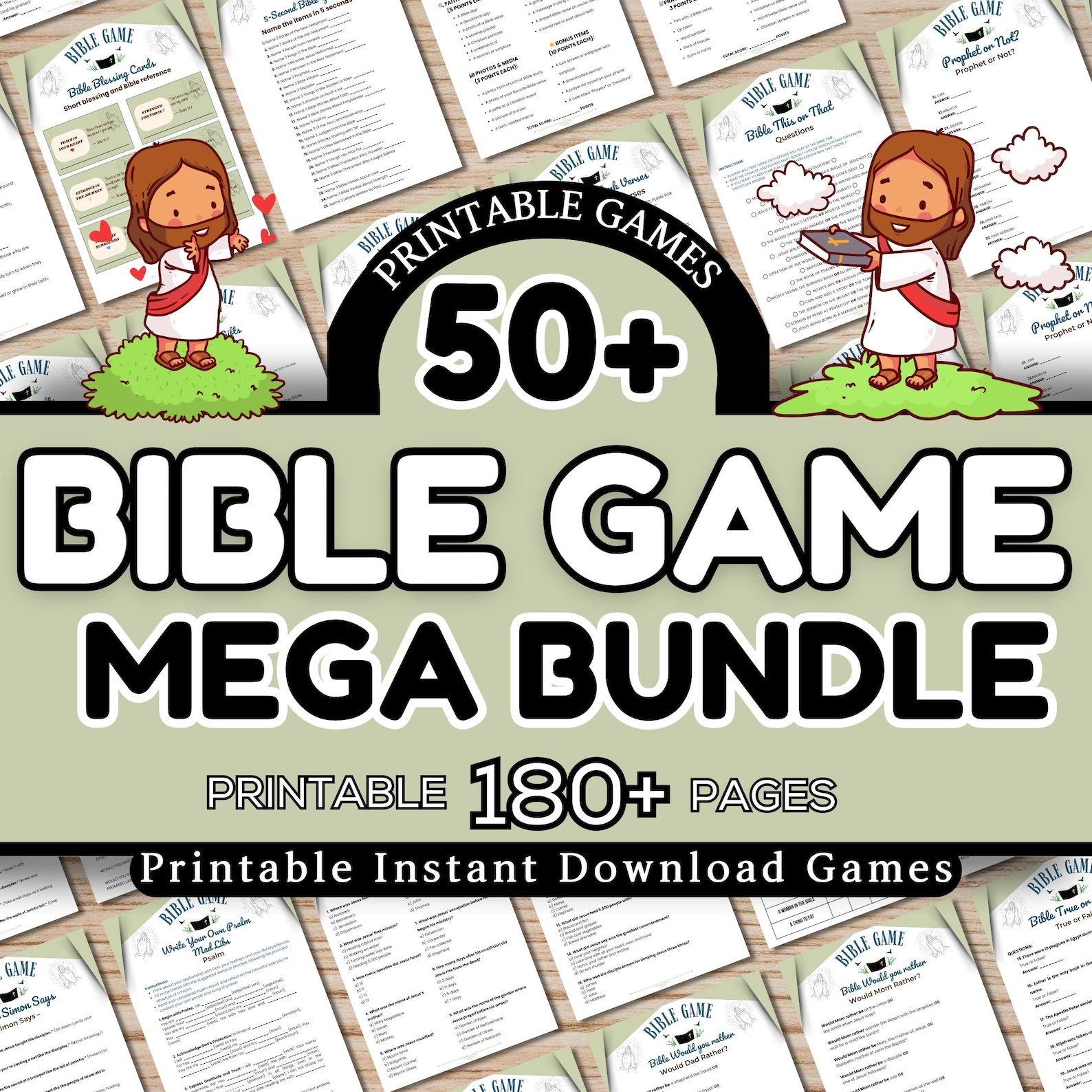 Bible Games Mega Bundle Printable – 50+ Fun Christian Activities for ...