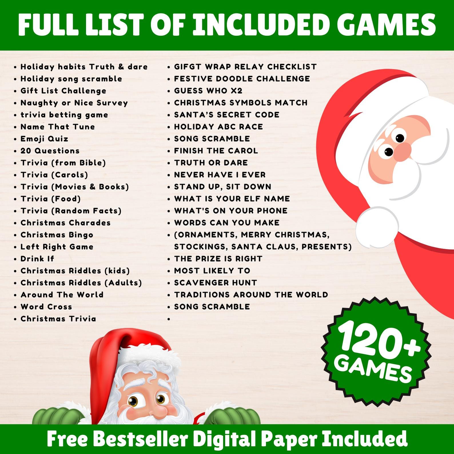 120+ Christmas Games Bundle, Christmas Party Games, School Christmas ...