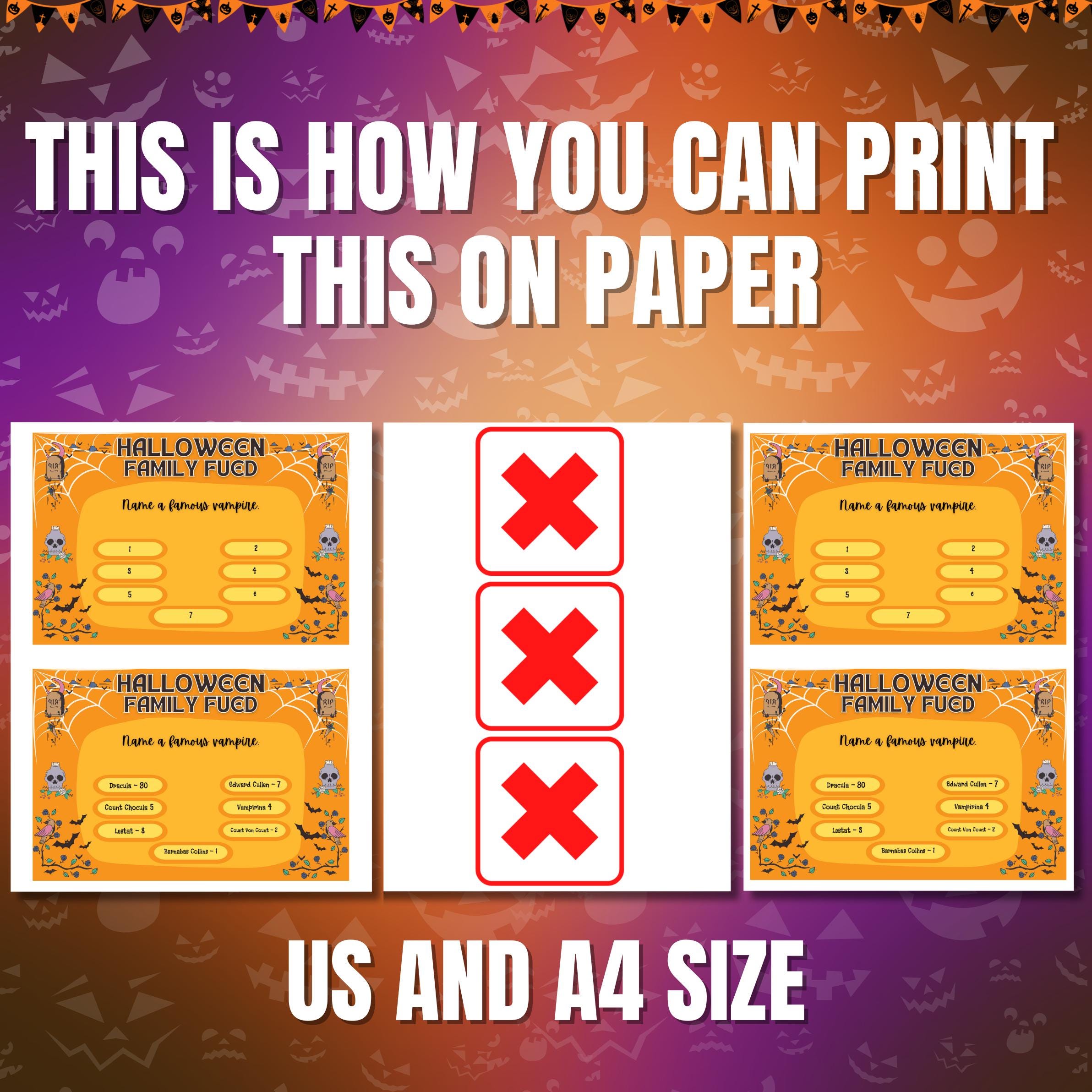 Halloween Family Feud, Printable Family Feud, Fun Feud Game, Group Game ...