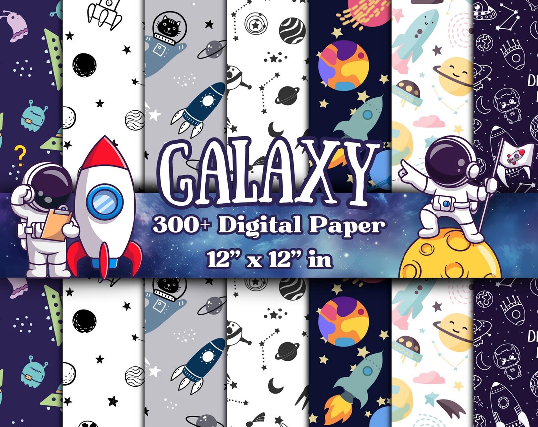 Galaxy & Space Digital Paper Bundle – 300+ Seamless 12x12 Patterns ...