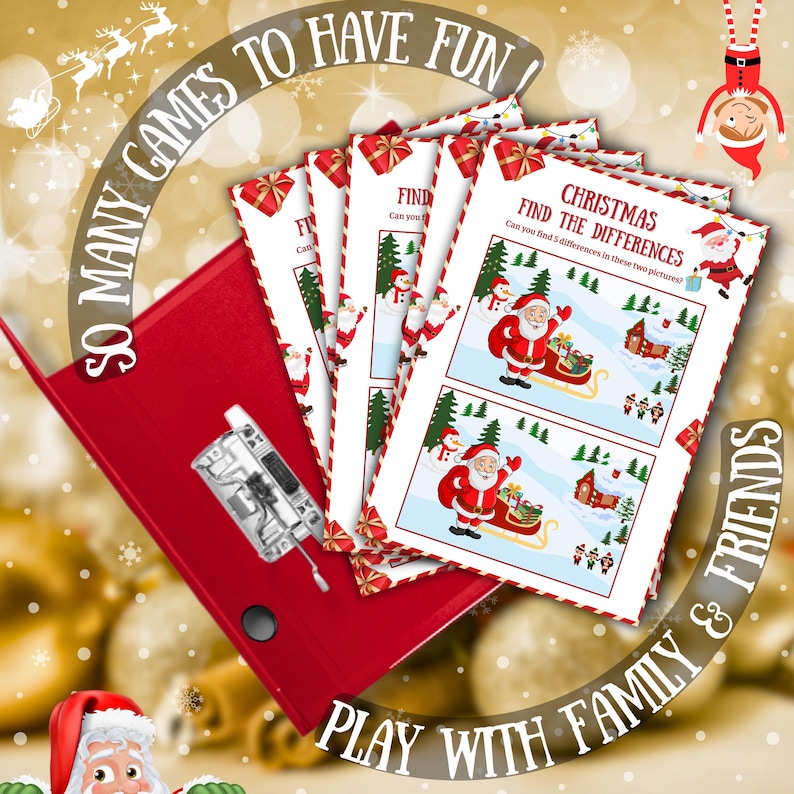 Christmas Find the Difference Game, Christmas Spot the Difference ...