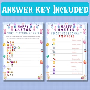 Easter Emoji Quiz | Fun Easter Pictionary Game | Printable Easter Party ...