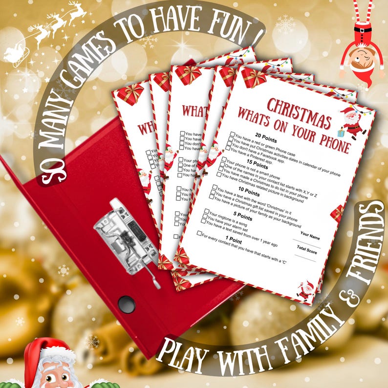 Christmas What's on Your Phone Game, Christmas Printable Games, Xmas ...