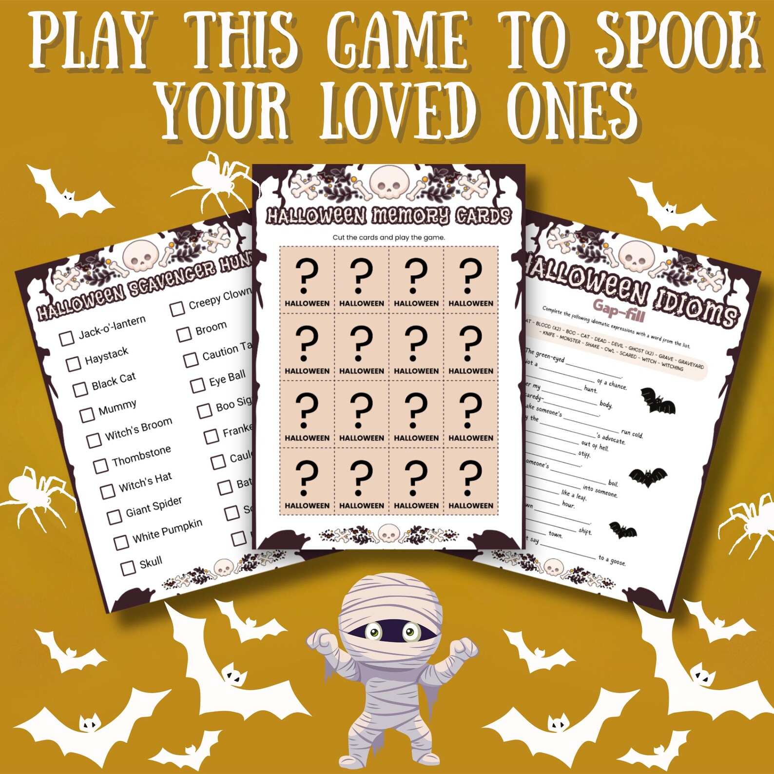 200 Halloween Games Bundle Fun Printable Activities for Kids, Teens and ...