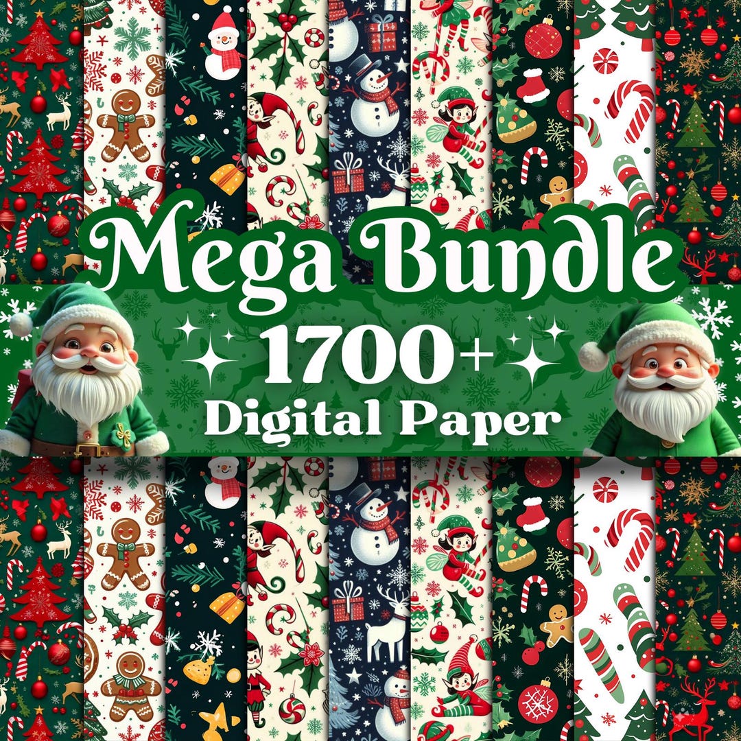 1700+ Mega Christmas Digital Paper Pack, Christmas Wallpaper, Christmas ...