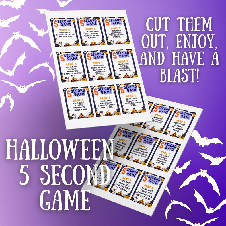 120+ Halloween 5-second Game Cards | Exciting Spooky Trivia Challenge ...