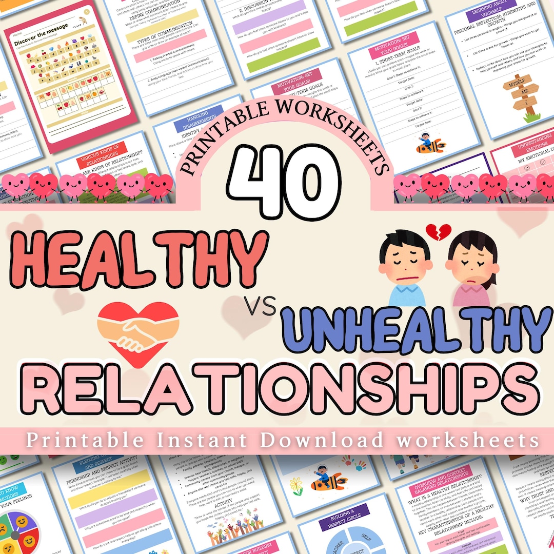 Healthy Vs Unhealthy Relationships Workbook for Kids, SEL Worksheets ...