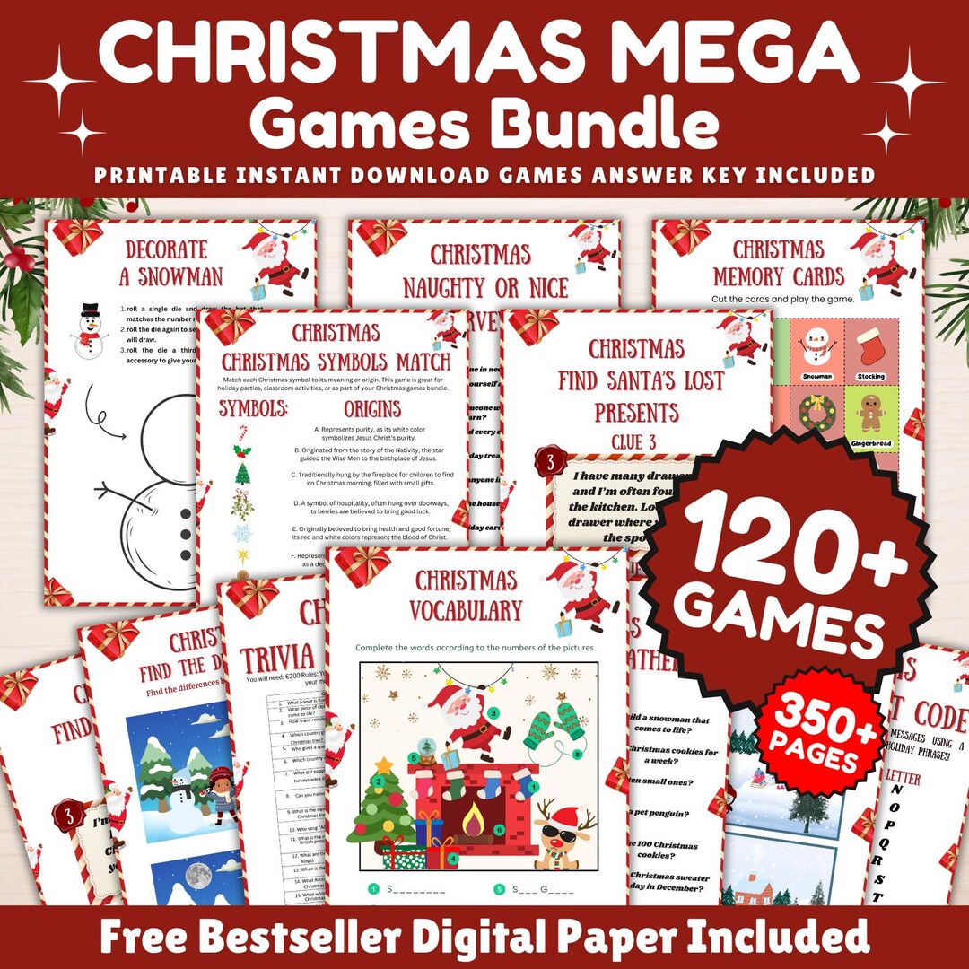 120+ Christmas Games Bundle, Christmas Party Games, School Christmas ...