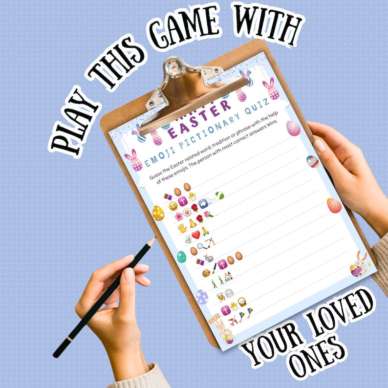 Easter Emoji Quiz | Fun Easter Pictionary Game | Printable Easter Party ...