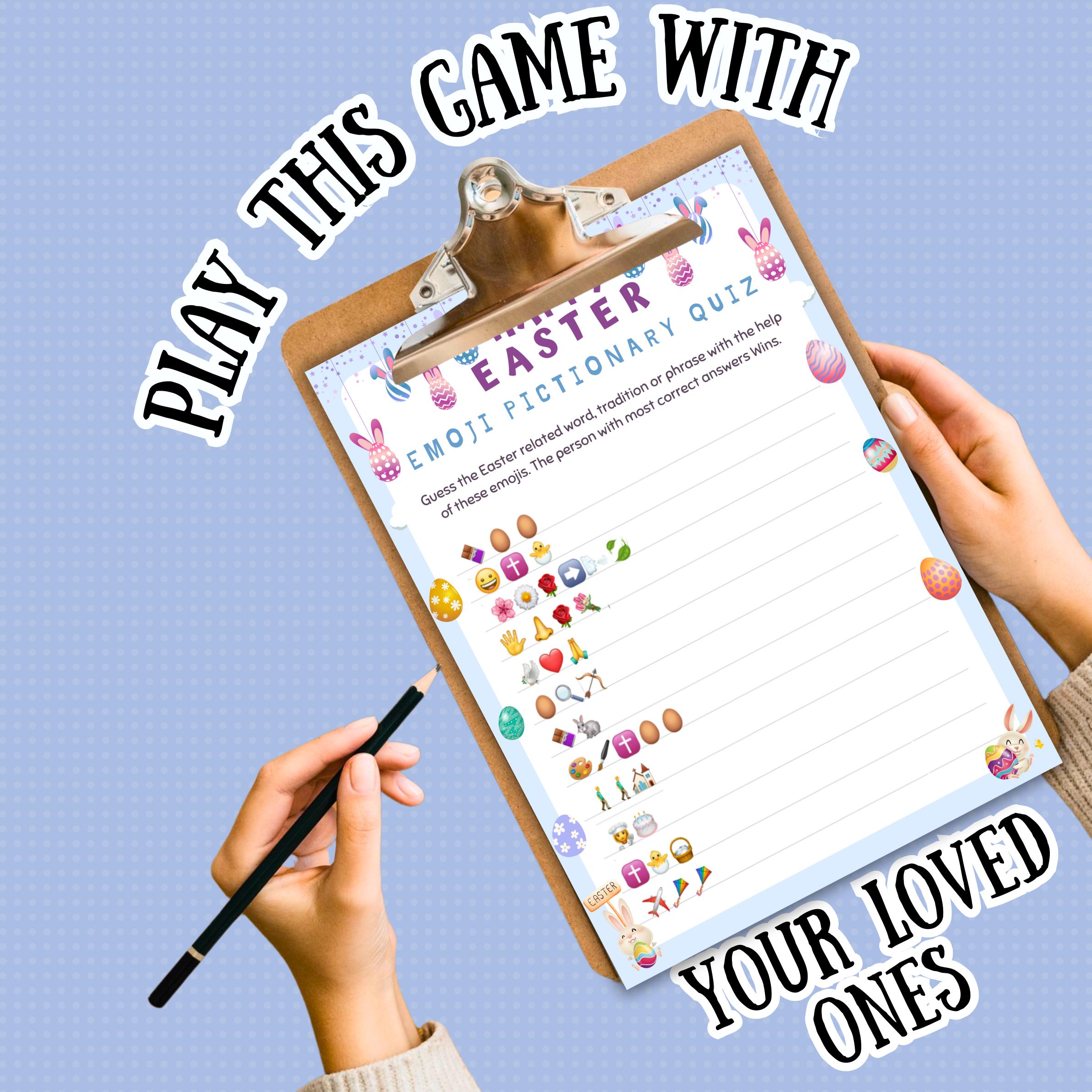 Easter Emoji Quiz | Fun Easter Pictionary Game | Printable Easter Party ...