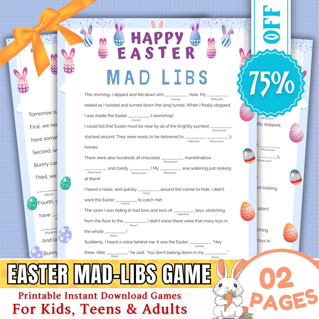 Easter Mad Libs Game | Fun Fill-in-the-blanks Activity | Printable ...