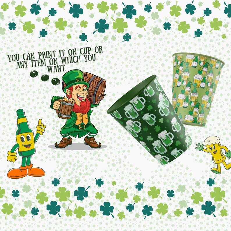 St Patricks Digital Paper Pack - Printable Graphic Design Patterns ...