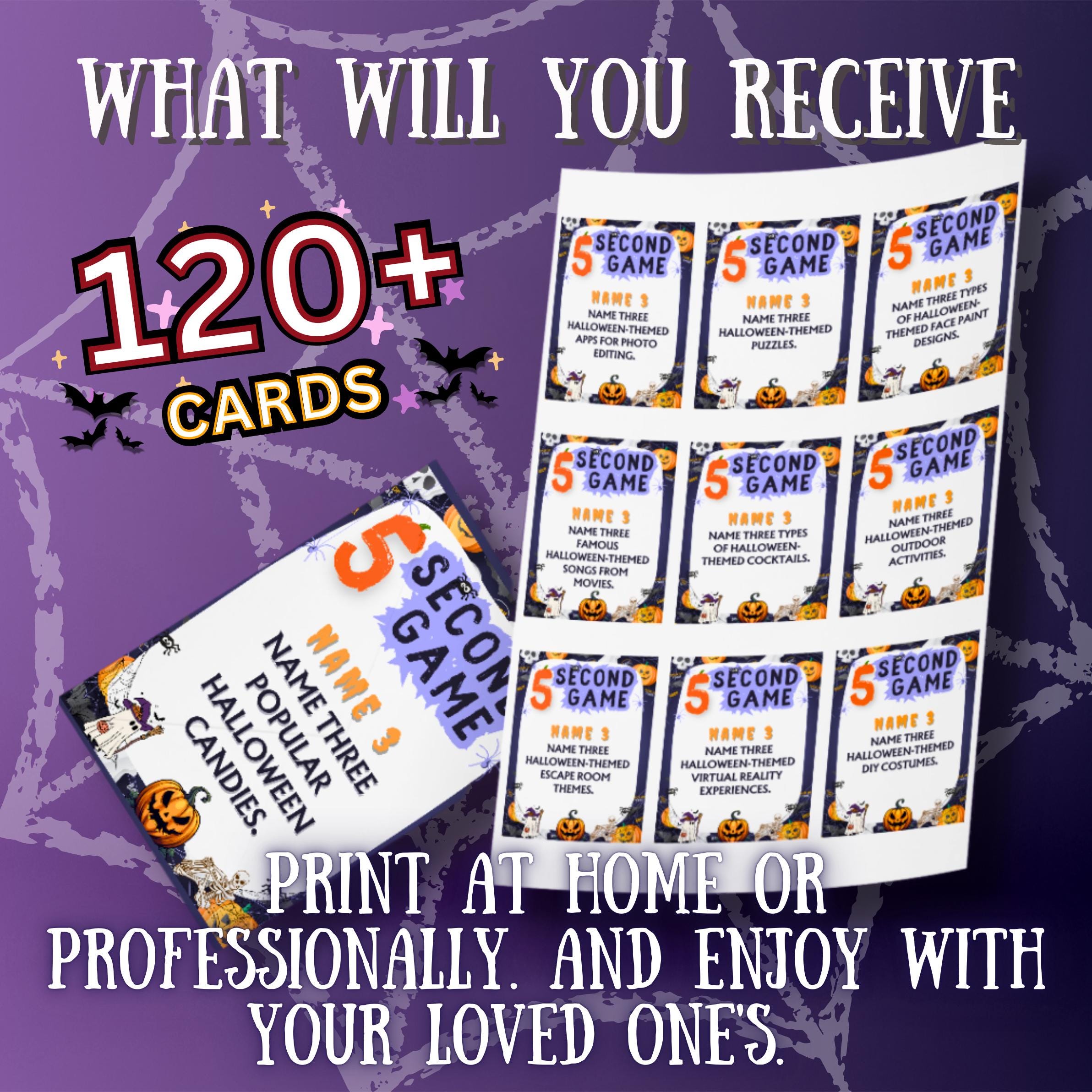 120+ Halloween 5-second Game Cards | Exciting Spooky Trivia Challenge ...